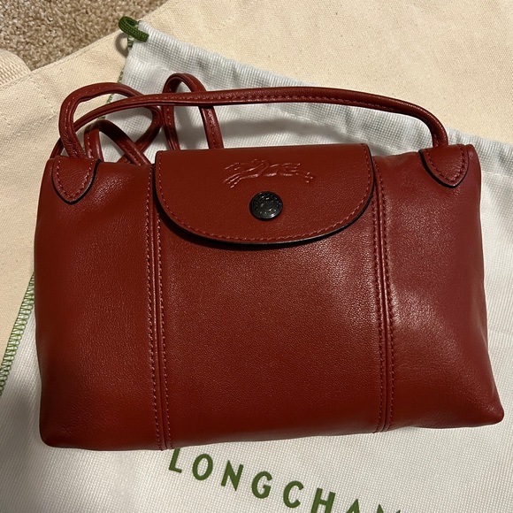Longchamp | Bags | Longchamp Le Pliage Cuir Crossbody In Terracotta ...